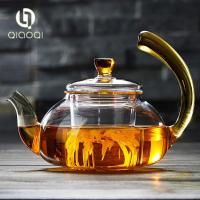 China LFGB China Gold Supplier handmade borosilicate glass teapot for sale