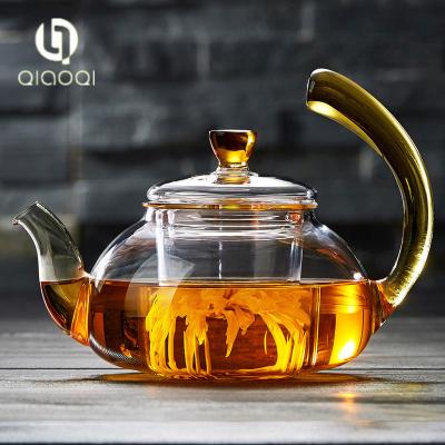 China LFGB China Gold Supplier handmade borosilicate glass teapot for sale