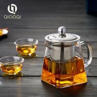 China China Manufacture Cheap Price clear glass tea pot  with stainless steel infuser with custom LOGO for sale