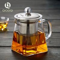China China Manufacture Cheap Price clear glass tea pot  with stainless steel infuser with custom LOGO for sale