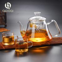 China 1.2L Chinese Design Good Quality Hand Blown Glass Tea Pot for sale