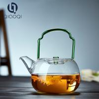 China Competitive price Crazy Selling handmade glass tea pot with loop handle for sale