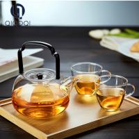 China Competitive price Crazy Selling handmade glass tea pot with loop handle for sale