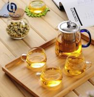 China borosilicate heat resistant glass teapot with infuser for sale