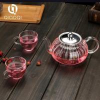 China Custom high boron-silicon glass tea set pumpkin pot for sale