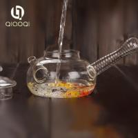 China Clear Small Mini Borosilicate Glass Tea Pot With Long Handle Factory for sale