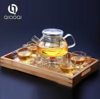 China European short mouth flat lid glass pot glass coffee pot 600ml for sale