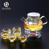 China European short mouth flat lid glass pot glass coffee pot 600ml for sale