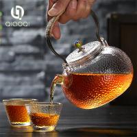 China New Arrival 700ml glass tea pot with tea strainer for sale