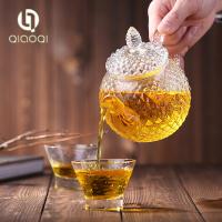 China Cheap Price glass tea pot with strainer 400ml for sale