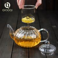China Christmas Birthday Gift Promotion Personalized glass tea pot with warmer for sale