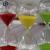 China beautiful vertical stripe pattern glass hourglass gift for sale