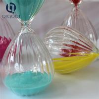 China beautiful vertical stripe pattern glass hourglass gift for sale
