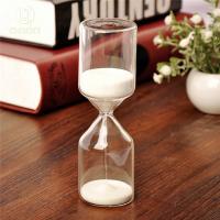 China 30mins creative glass hourglass with wooden base for sale