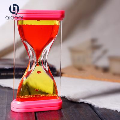China Beautiful Double color oil droplets hourglass timer for kids for sale