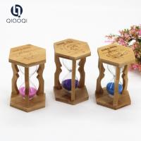 China Hexagon Mini Bomboo hourglass timer for gift for sale