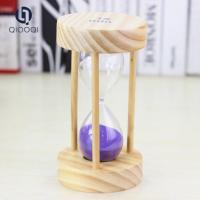 China Creative round wooden hourglass sand timer 15 minutes with blue sand for sale