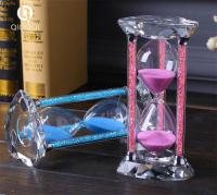 China Professional manufacturer Exquisite Workmanship crystal hourglass sand timer For Wedding Souvenirs gifts for sale
