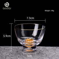 China Hot Selling gold drawing heat resistant crystal glass tea cups manufacturer for sale