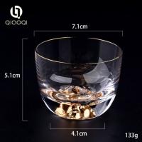 China Japanese glass painted snow mountain teacups crystal glass teacup set for sale