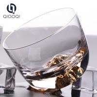 China Japanese glass painted snow mountain teacups crystal glass teacup set for sale