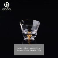 China Manufacturer direct selling creative crystal glass tea cup gold foil tea cup for sale