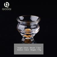 China Manufacturer direct selling creative crystal glass tea cup gold foil tea cup for sale