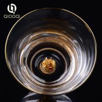 China Manufacturer direct selling creative crystal glass tea cup gold foil tea cup for sale