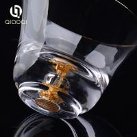 China Manufacturer direct selling creative crystal glass tea cup gold foil tea cup for sale