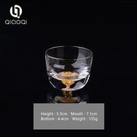 China Manufacturer direct selling creative crystal glass tea cup gold foil tea cup for sale
