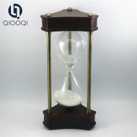 China Antique Large Triangle Wood Frame Hourglass for Clock Desk Decration for sale