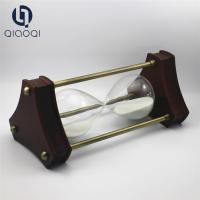 China Antique Large Triangle Wood Frame Hourglass for Clock Desk Decration for sale