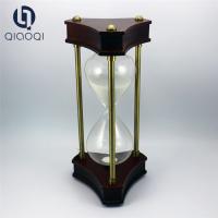China Antique Large Triangle Wood Frame Hourglass for Clock Desk Decration for sale