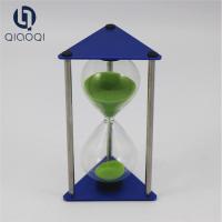 China factory price novelty triangle stainless steel frame hour glass for home for sale