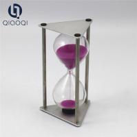 China factory price novelty triangle stainless steel frame hour glass for home for sale