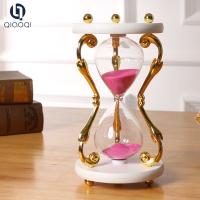 China Christmas Decoration 5 Minute Metal Golden Hourglass Sand Timer for Souvenir for sale