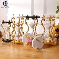 China Christmas Decoration 5 Minute Metal Golden Hourglass Sand Timer for Souvenir for sale