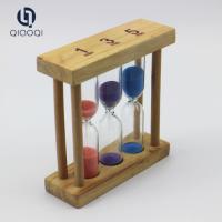 China 3 in 1 wood mini hourglass sand timer clocks tea timer 1 3 5 minute for sale
