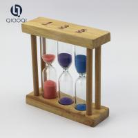 China 3 in 1 wood mini hourglass sand timer clocks tea timer 1 3 5 minute for sale