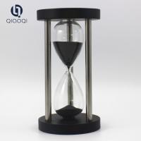 China Eco-friendly 15 Minutes Metal Spindles Wood Shower Sand Timer for sale