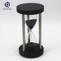 China Eco-friendly 15 Minutes Metal Spindles Wood Shower Sand Timer for sale