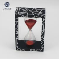China Black frame square acrylic glass hourglass 4 minutes for sale
