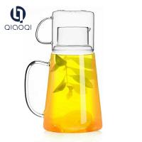 China 1500CC cool kettle Heat-resistant Glass water Tea pot With Cup for sale