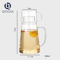 China 1500CC cool kettle Heat-resistant Glass water Tea pot With Cup for sale