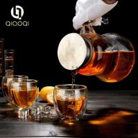 China 2L Cool Borosilicate glass water jug bottle with stainless steel lid for sale