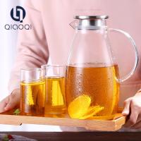 China 2.6L cool water jug glass juice jug with handle manufacturer for sale
