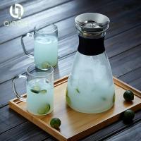 China 1000ml High quality glass cold water kettle with stainless lids for sale