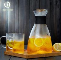 China 1000ml High quality glass cold water kettle with stainless lids for sale