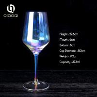 China Hot Sale China Mouth Blown Colorful Crystal Red Wine Glass With Good Quality for sale