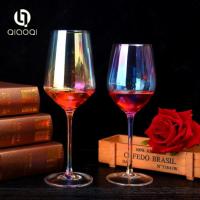 China Hot Sale China Mouth Blown Colorful Crystal Red Wine Glass With Good Quality for sale